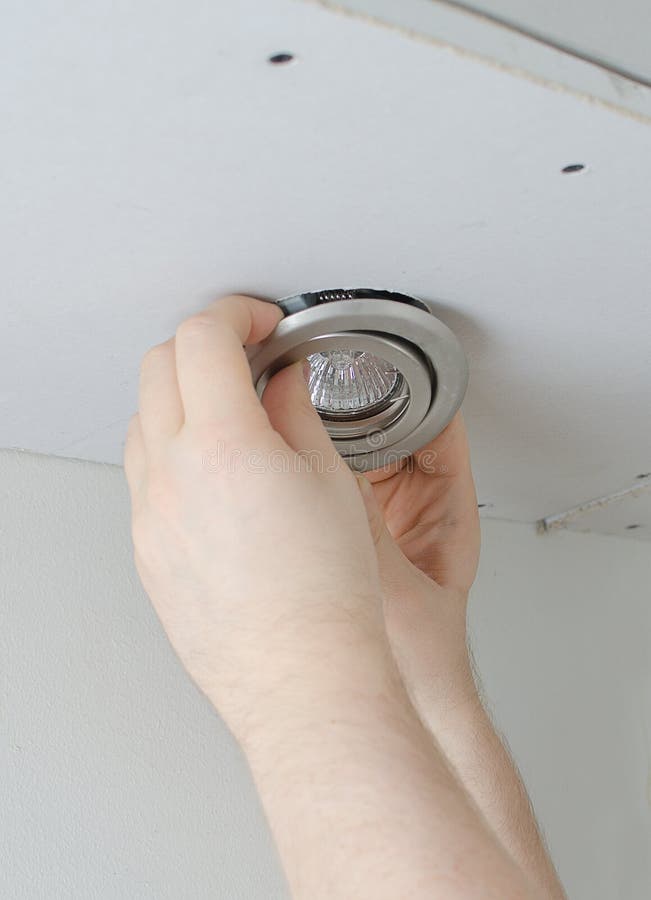 Installing of light bulb stock photo. Image of installation - 36067216