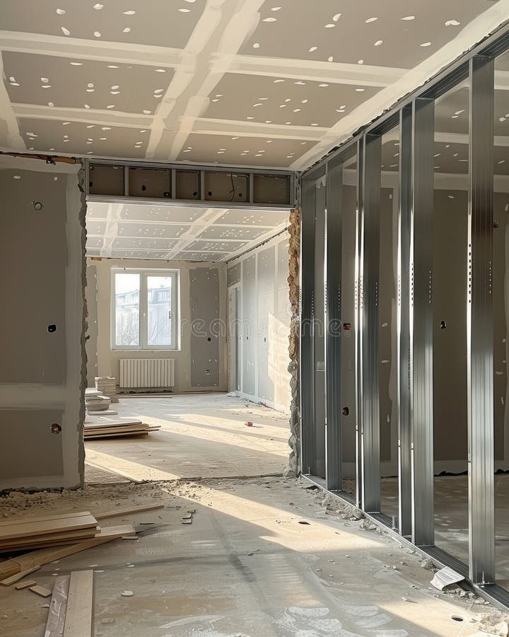 Installing Metal Frames and Drywall for Gypsum Walls: Construction and ...