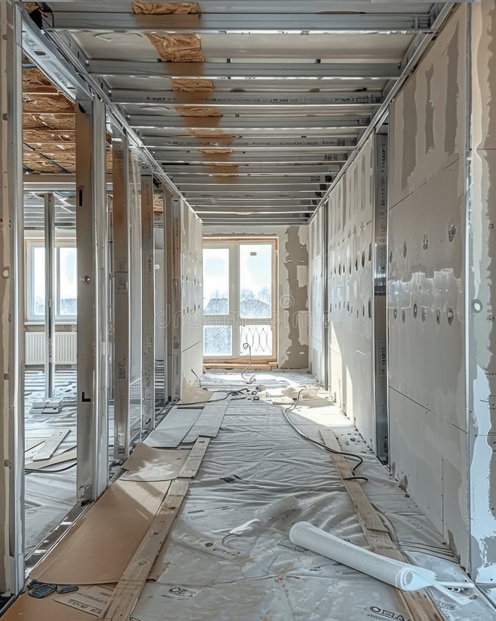 Installing Metal Frames and Drywall for Gypsum Walls: Construction and ...