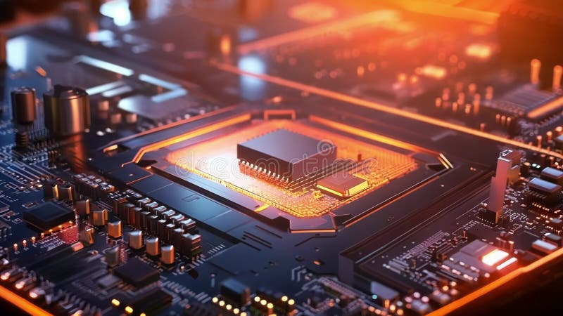 Modern CPU is Being Installed into Motherboard, Close Up View Stock ...