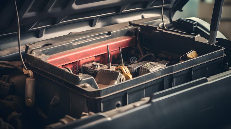 Installing a New Car Battery with a Wrench and a New Batt Generative AI ...