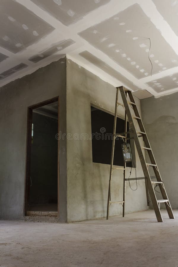 Installing a new ceiling stock image. Image of inside - 84419701