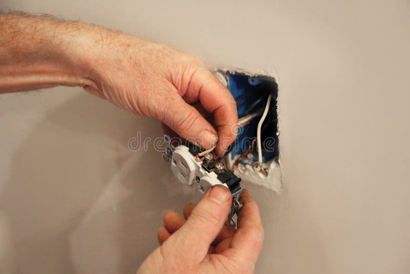 Installing New Electrical Socket Stock Photo - Image of electricity ...