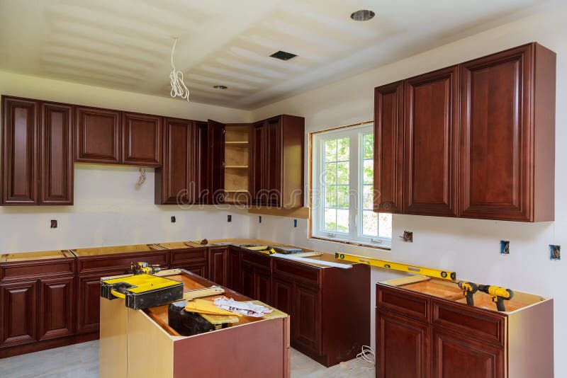 Installing New Induction Hob in Modern Kitchen Stock Image - Image of ...