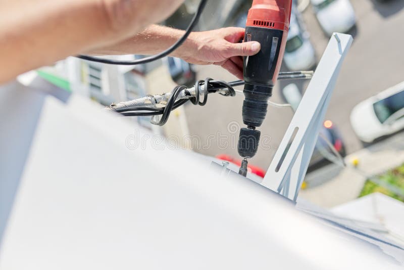 Installing the Outdoor Unit of the Air Conditioner, Using Drill Fixing ...