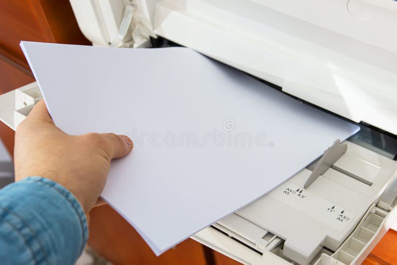 Installing Paper in the Printer Close-up Stock Photo - Image of office ...