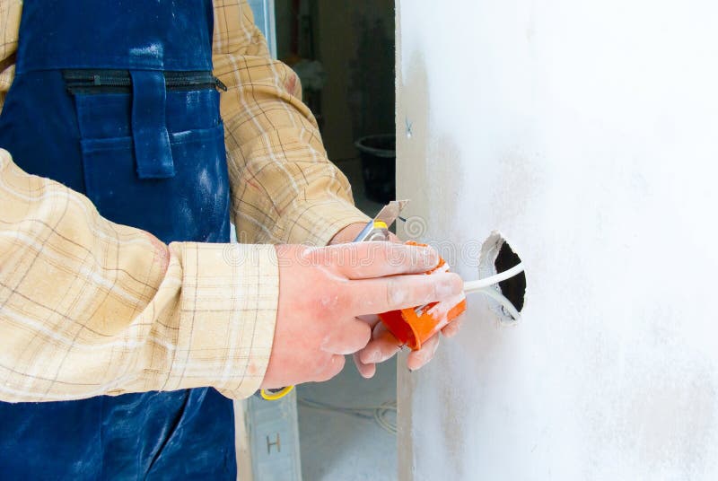 Installing power socked stock photo. Image of socket - 18438466