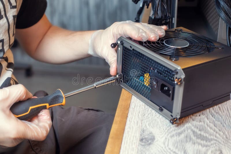 Installing Power Outlets. Power Sockets on Initial Stage of ...