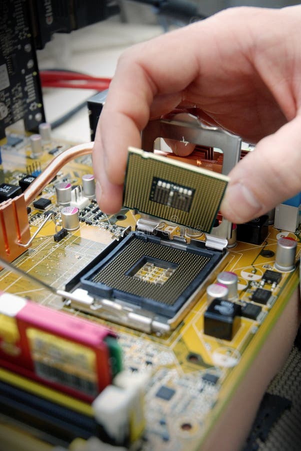 Installing processor stock photo. Image of processor, blur - 6898260