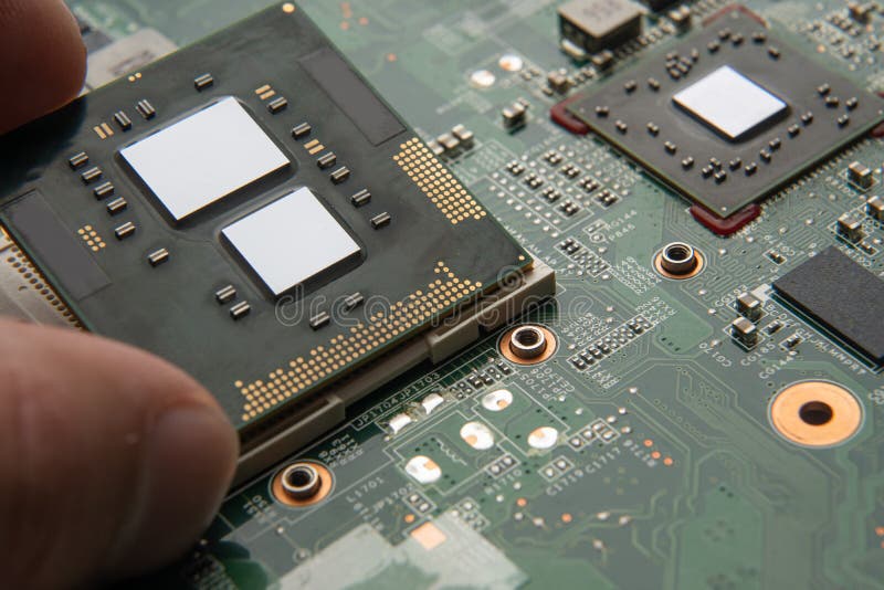 Installing a Processor in a Laptop during Service Stock Image - Image ...