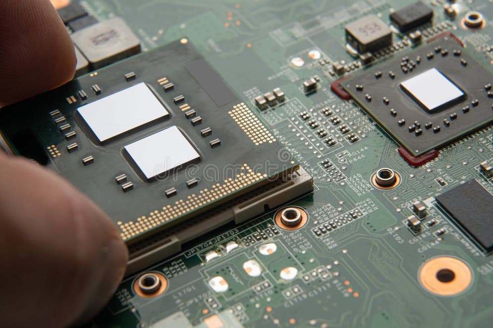 Installing a Processor in a Laptop during Service Stock Photo - Image ...