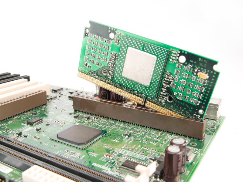 Installing Processor On Motherboard Pcb Stock Image - Image of chip ...