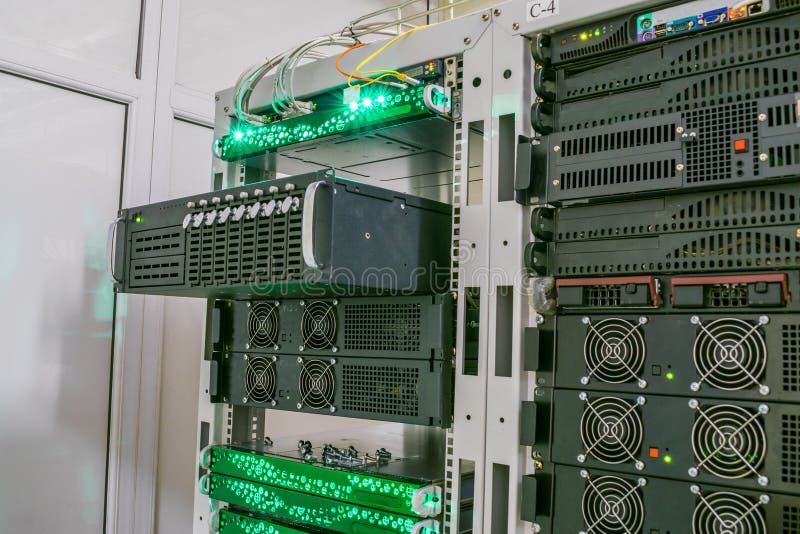 Racks with Servers are Located in the Server Room of the Data Center ...