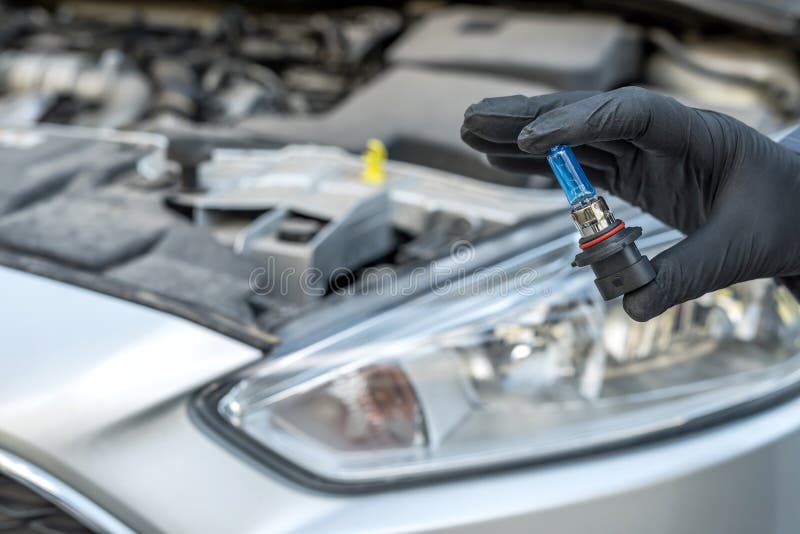 Installing Replacement New Modern Halogen Led Car Headlight Bulb Stock ...