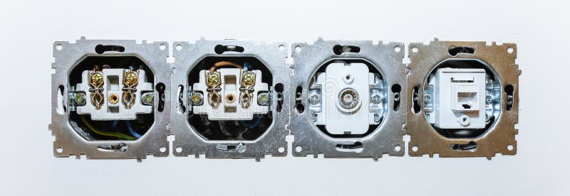 Installing of the Socket. Maintenance Repair Works Renovation in the ...