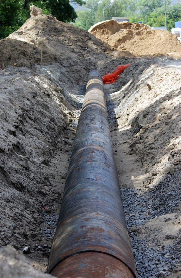 Installing Storm Drain System To Reduce Flooding during Storms. Stock ...