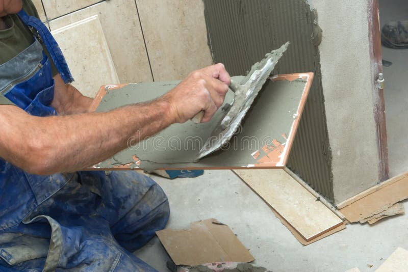 Installing tiles stock photo. Image of classic, connection - 2976776