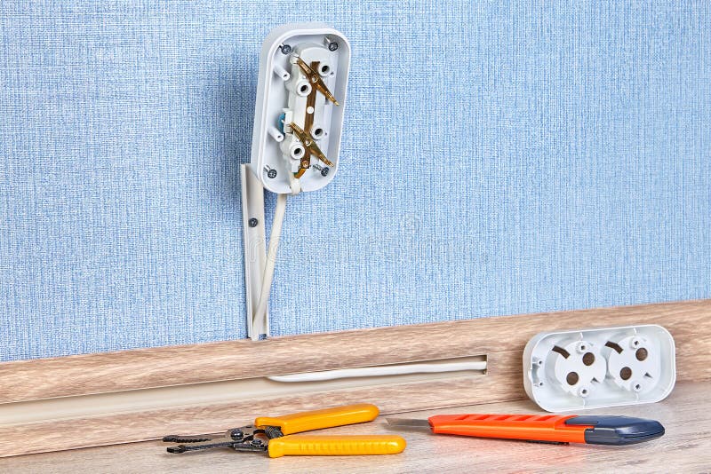 Installing Wall Plugs with Hand Tools Stock Image - Image of device ...