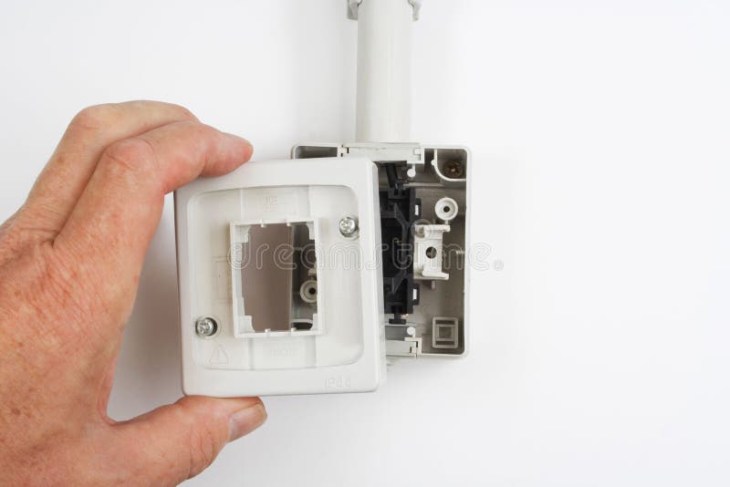 Installing a Waterproof Electrical Switch Stock Photo - Image of ...