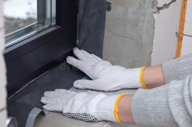 Installing the Window Opening Stock Photo - Image of installation ...