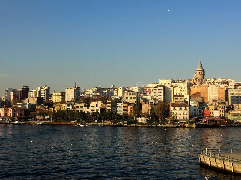 Instanbul Bay View and Galata Tower Editorial Stock Photo - Image of ...