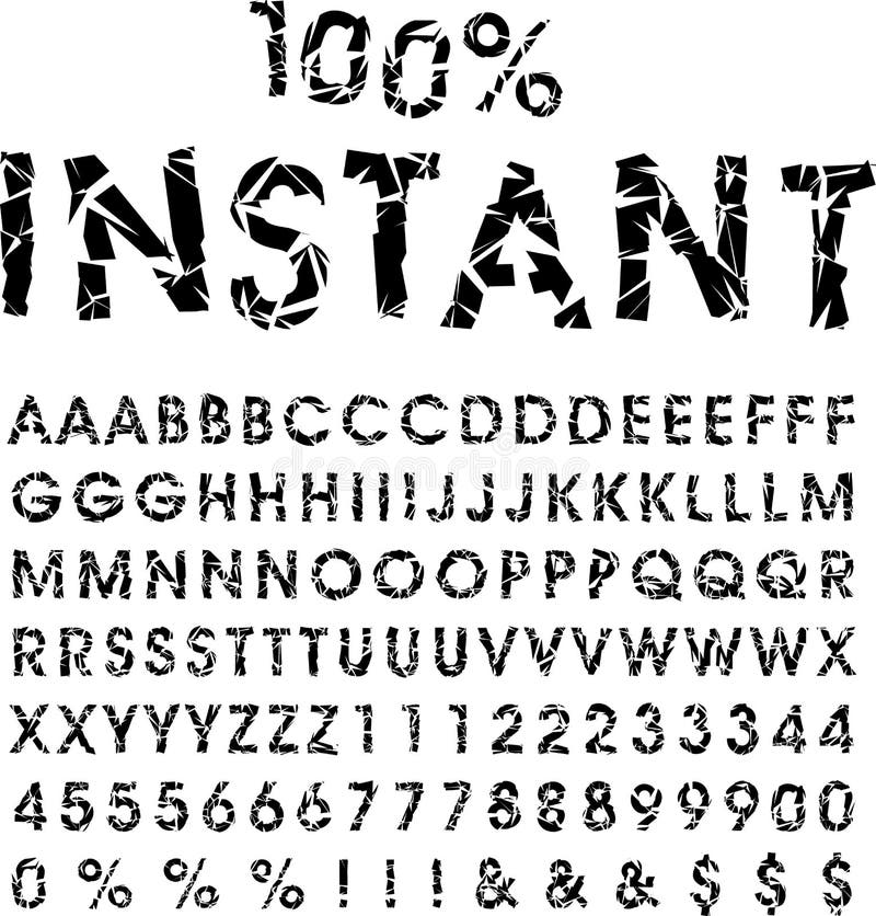 Instant alphabet stock vector. Illustration of graphic - 88192334