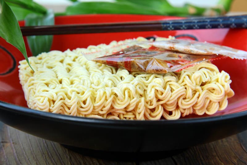 Instant Asian Noodle Fast Food with Chopsticks Stock Photo - Image of ...