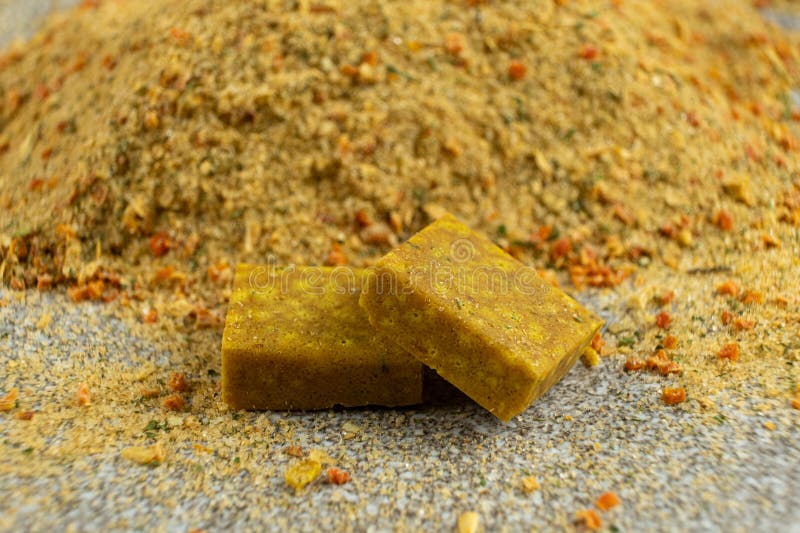 Instant Bouillon and Spice Mix in Cubes and Powder Stock Photo - Image ...