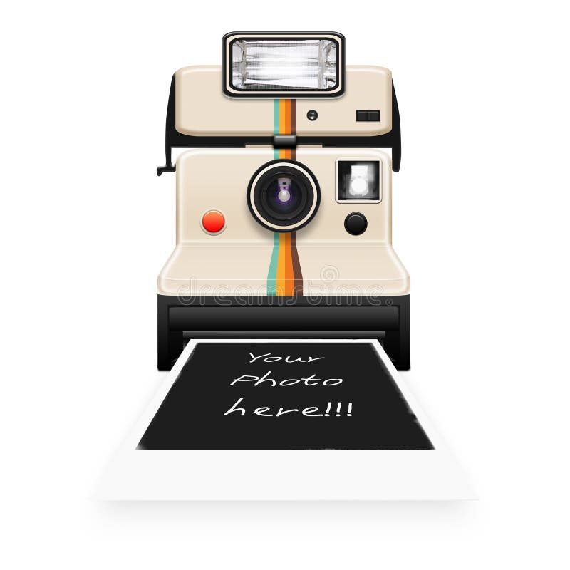 Instant Camera with a Blank Photo Stock Illustration - Illustration of ...