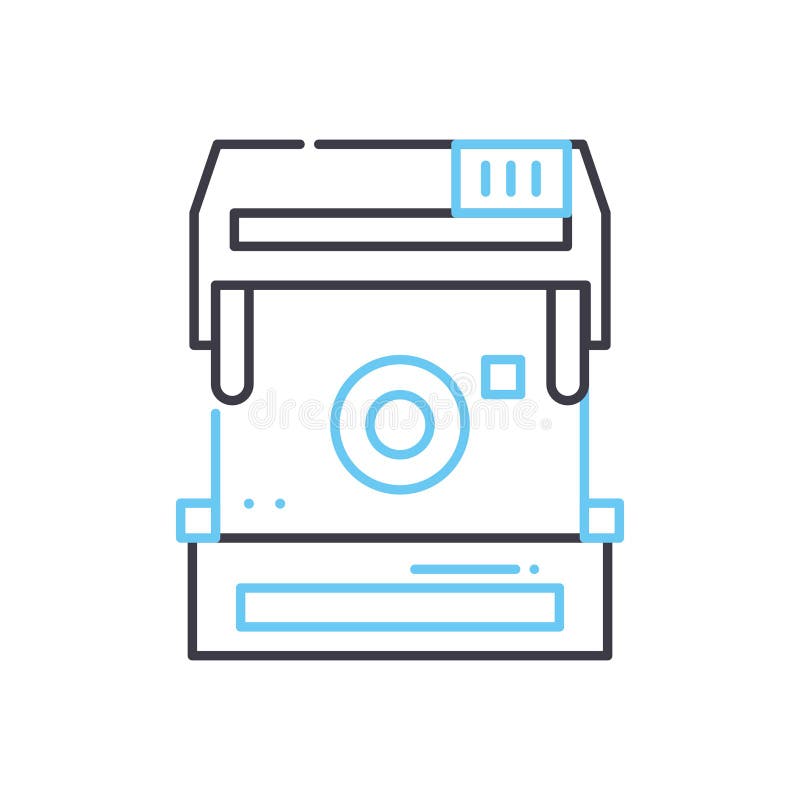 Instant Camera Icon, Black Vector Sign with Editable Strokes, Concept ...