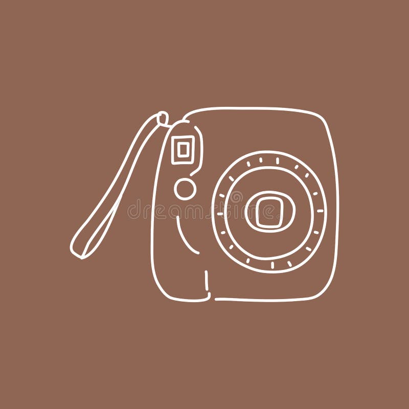 Instant Camera Camera Sketch Icon Traveler Doodle. Hand Drawn Vector ...