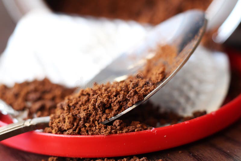 Instant Coffee in the Spoon Stock Photo - Image of brown, close: 145211678