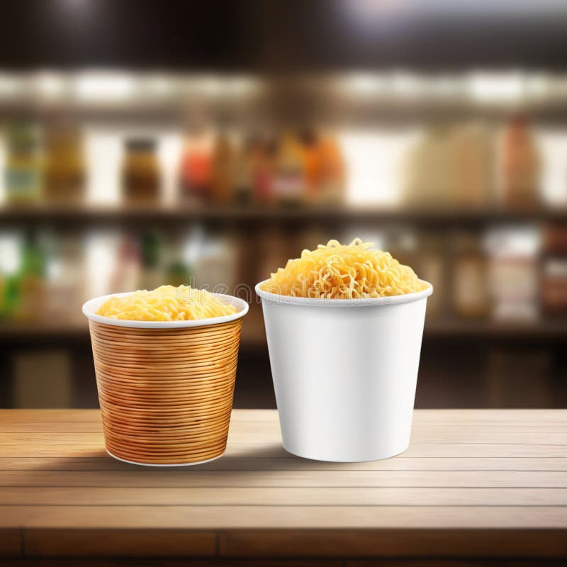 Instant Cup Noodles, Empty Blank Generic Product Packaging Mockup Stock ...