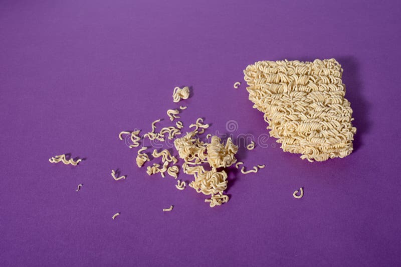 Broken Instant noodle stock image. Image of piece, closeup - 80139453