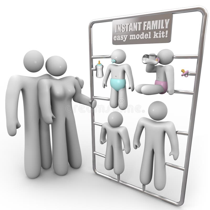 Instant Family Model Kit stock illustration. Illustration of family ...
