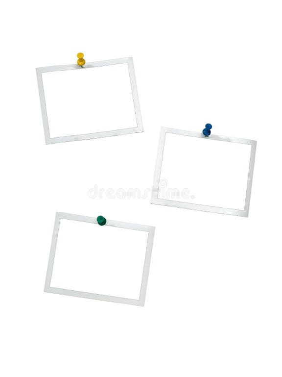 Instant Frames Hang on Wall with Colored Pins Stock Illustration ...