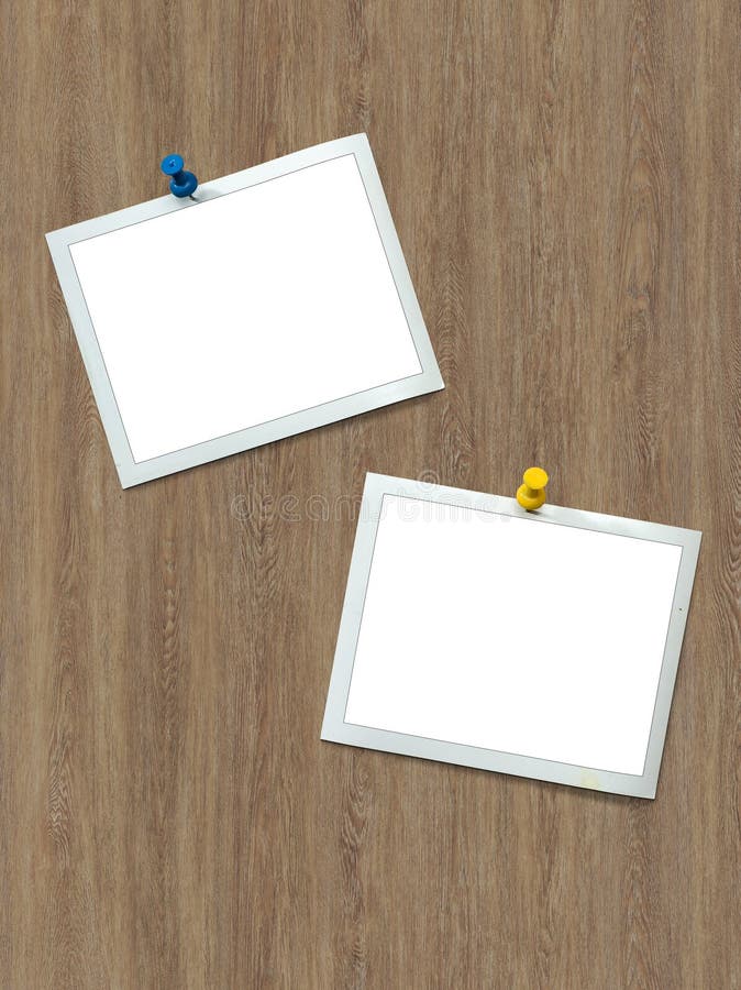 Instant Frames Hang on Wall with Colored Pins Stock Photo - Image of ...