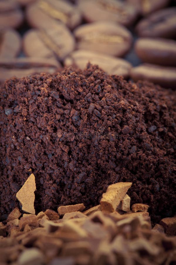 Instant, Ground Coffee and Coffee Beans Stock Image - Image of caffeine ...