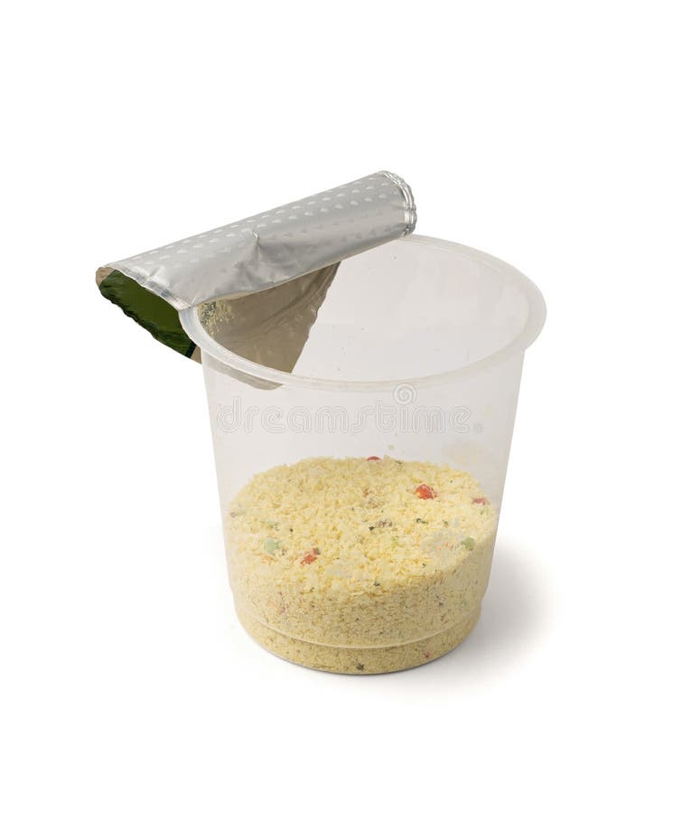 Instant Mashed Potato Powder Isolated, Potato Puree Flakes in a Plastic ...