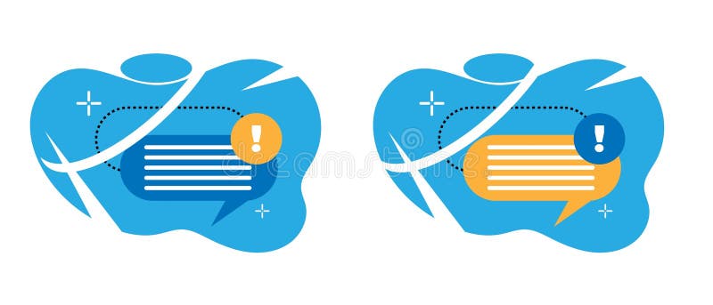 Instant Message with Notification Flat Style Different Colors Stock ...