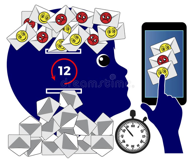 Instant Messaging Addiction Stock Illustration - Illustration of ...