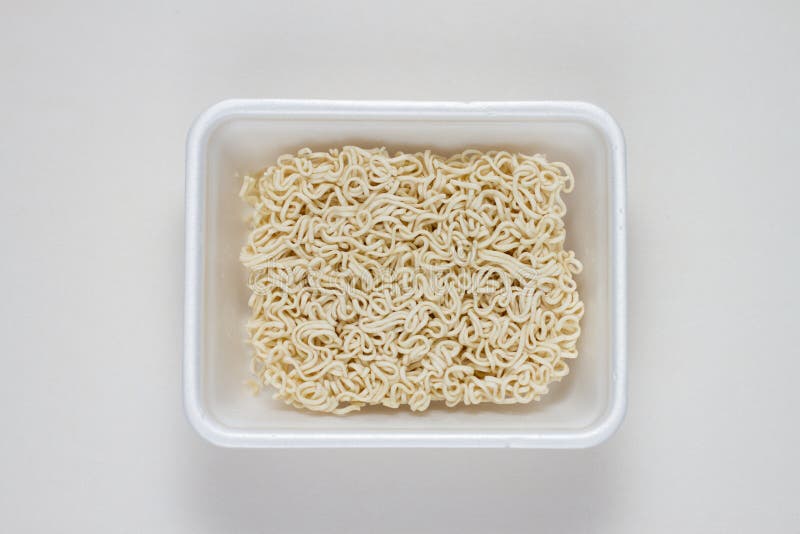 Instant Noodles on Plastic Container Stock Photo - Image of meat, dish ...
