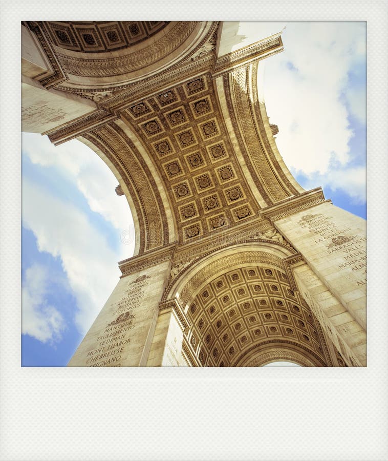 Instant Photo of Arch of Triumph Seen from Inside Stock Photo - Image ...