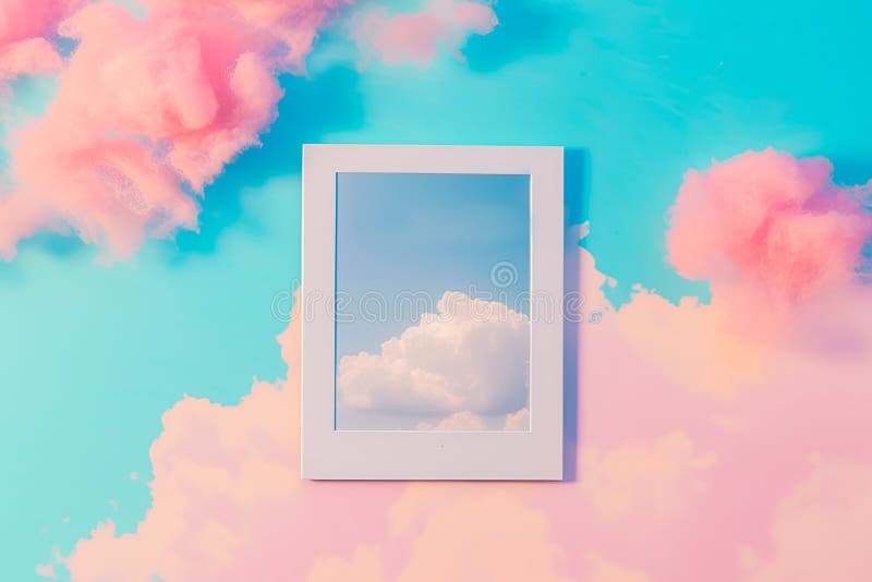Instant Photo Frame with Clouds, Creative Composition Stock Photo ...