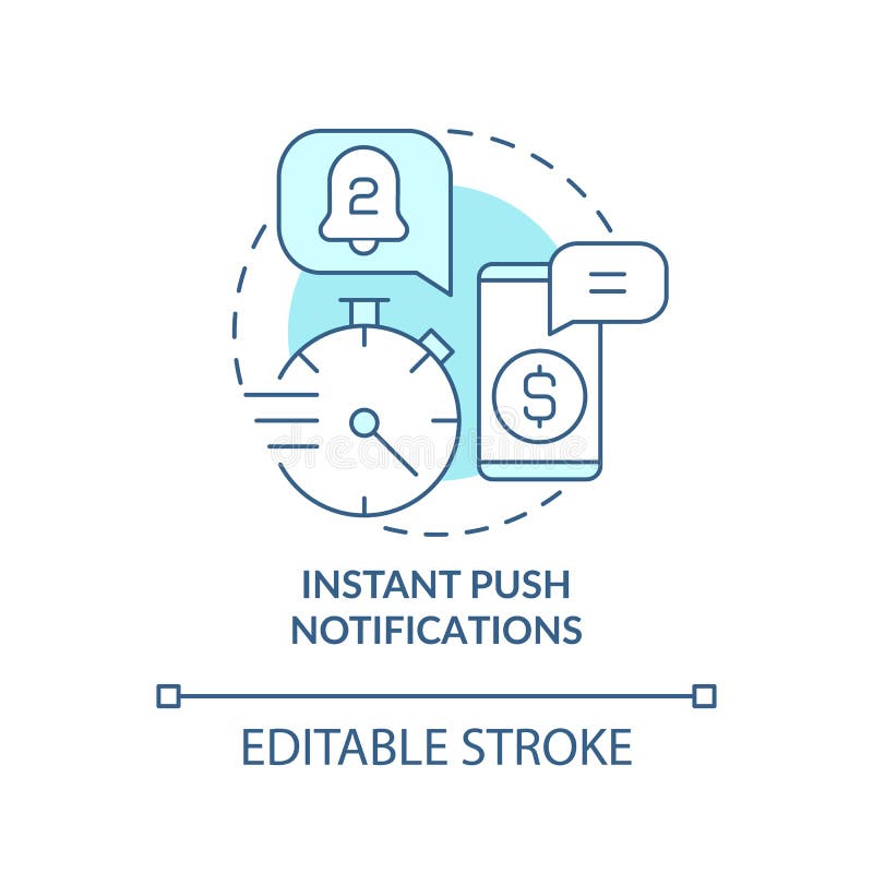 Push Notifications Icon. Monochrome Simple Sign from App Development ...