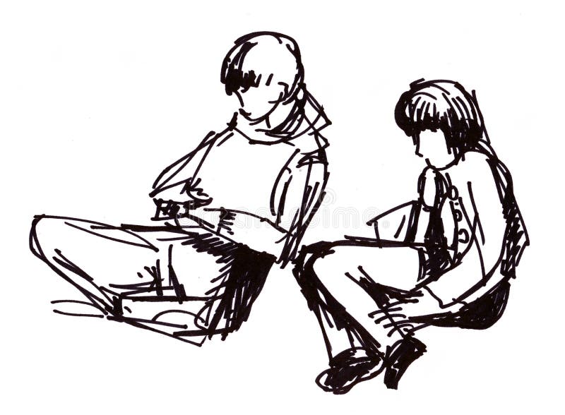 Boy Sitting Sketch Stock Illustrations – 4,575 Boy Sitting Sketch Stock ...