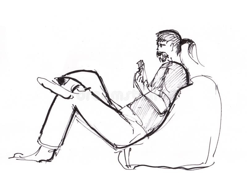 Instant sketch, man stock illustration. Illustration of instant - 111822828