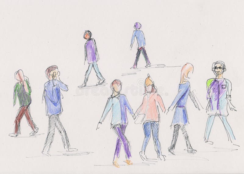 Instant sketch, people stock image. Image of pencils - 251202443