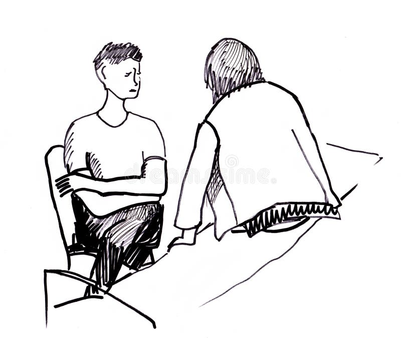 Sketch Two People Talking Stock Illustrations – 309 Sketch Two People ...