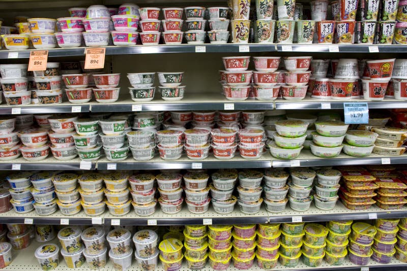 Instant Soup Noodles on Store Shelves Editorial Stock Photo - Image of ...